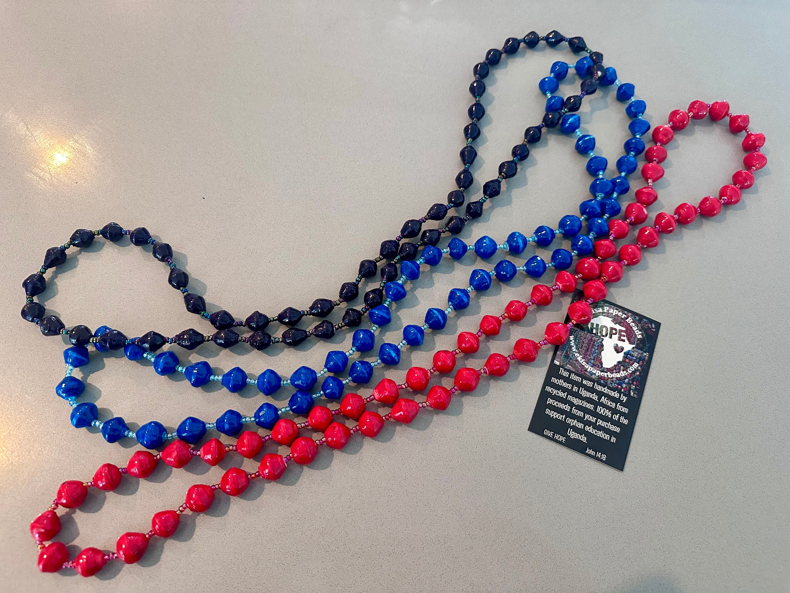 Support Kids in Uganda Ekisa Paper Bead Multicolor Necklace From Africa ...