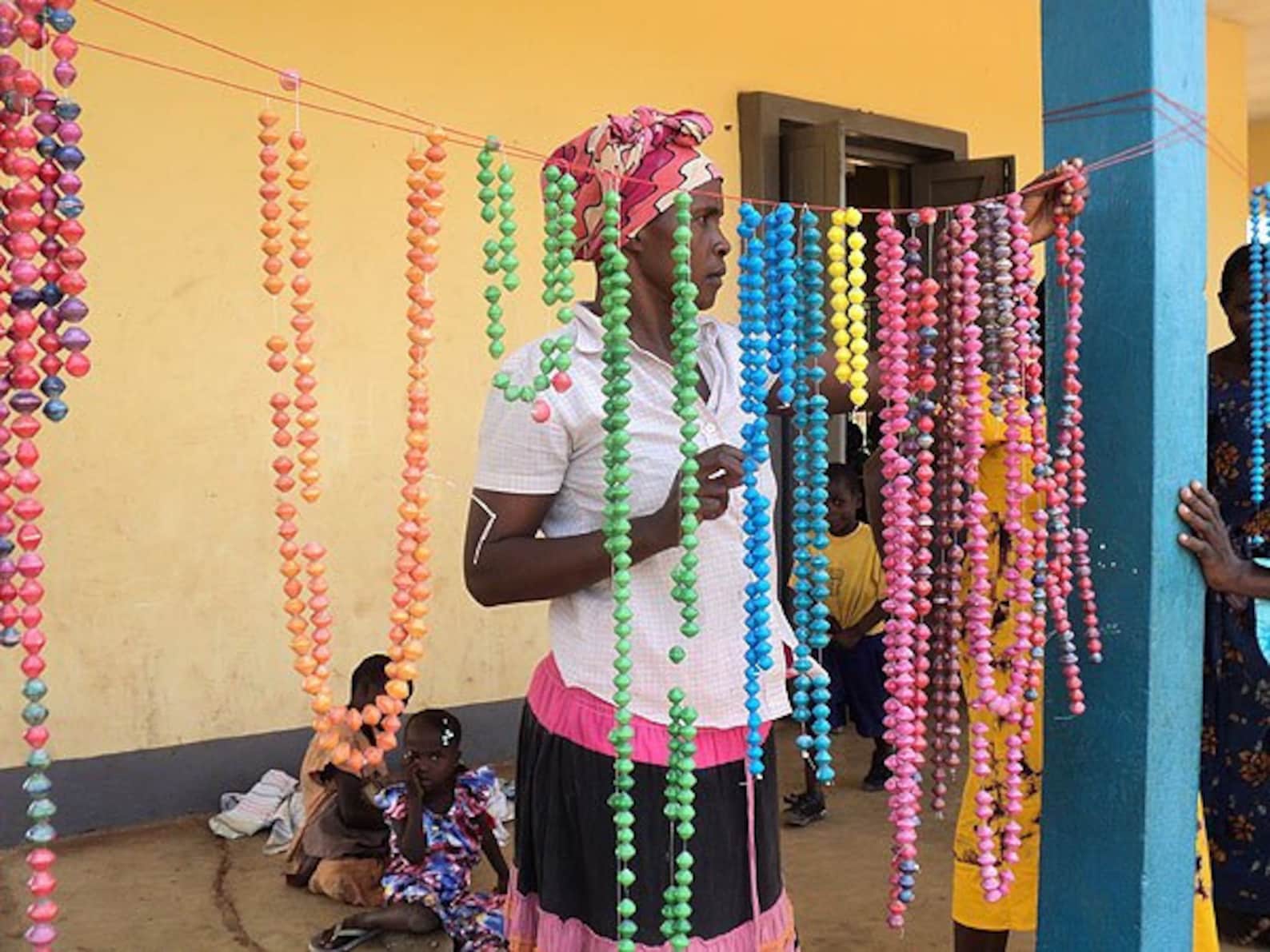 Ugandan Paper Bead Bright Necklace Natural Ekisa African - Etsy