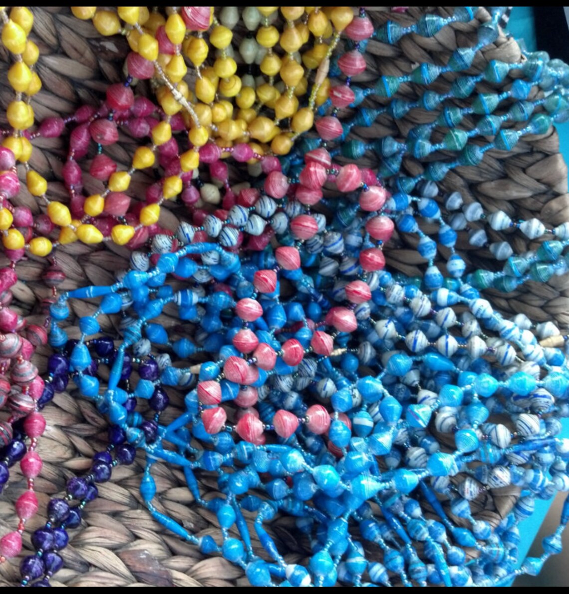 Support Kids in Uganda Ekisa Paper Bead Multicolor Necklace From Africa ...