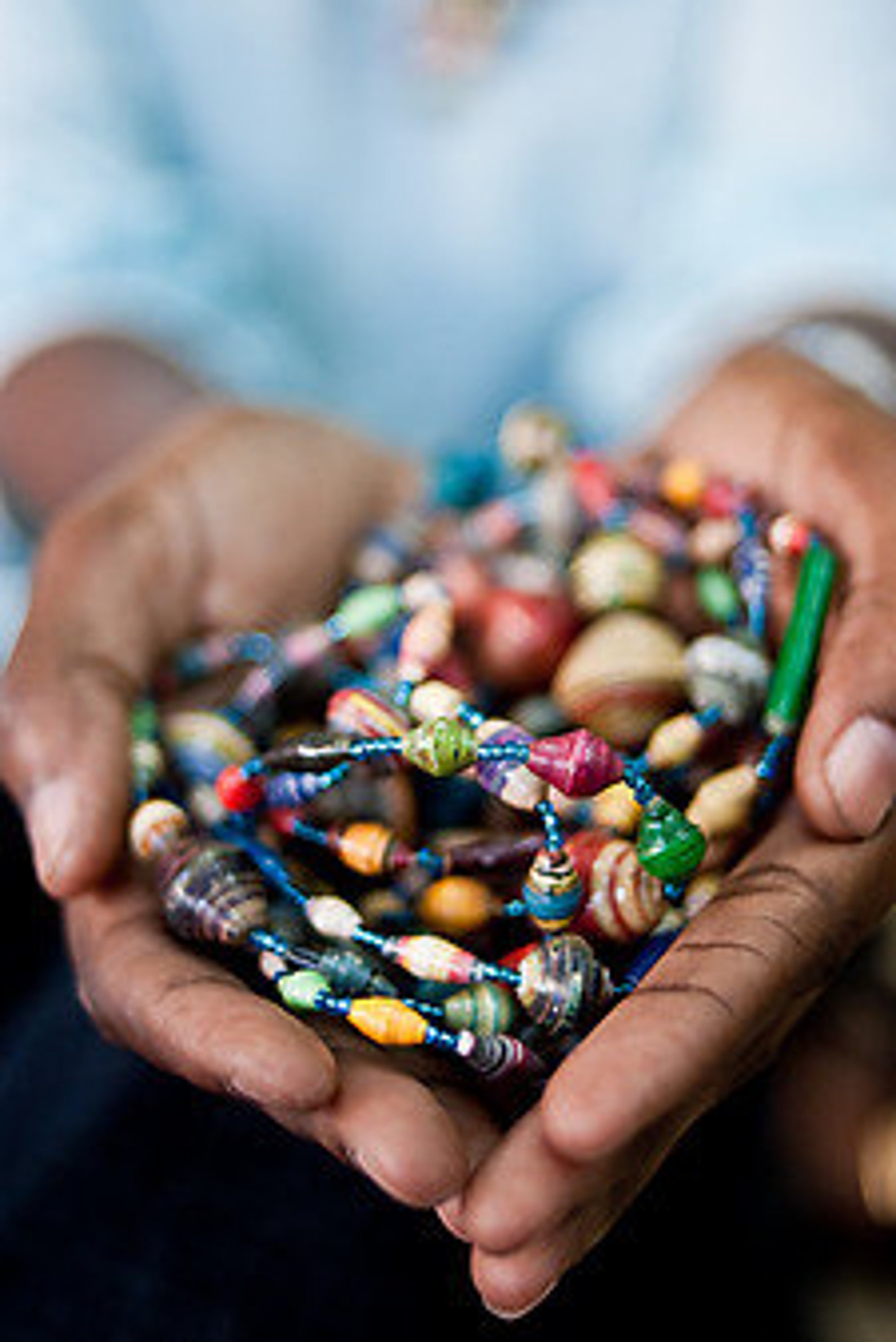 Ugandan Paper Bead Bright Necklace Natural Ekisa African - Etsy