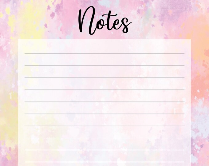 Notepad Pretty Pink Pastel Notepad | 5x7 Notepad | Memo Pad | Grocery ...