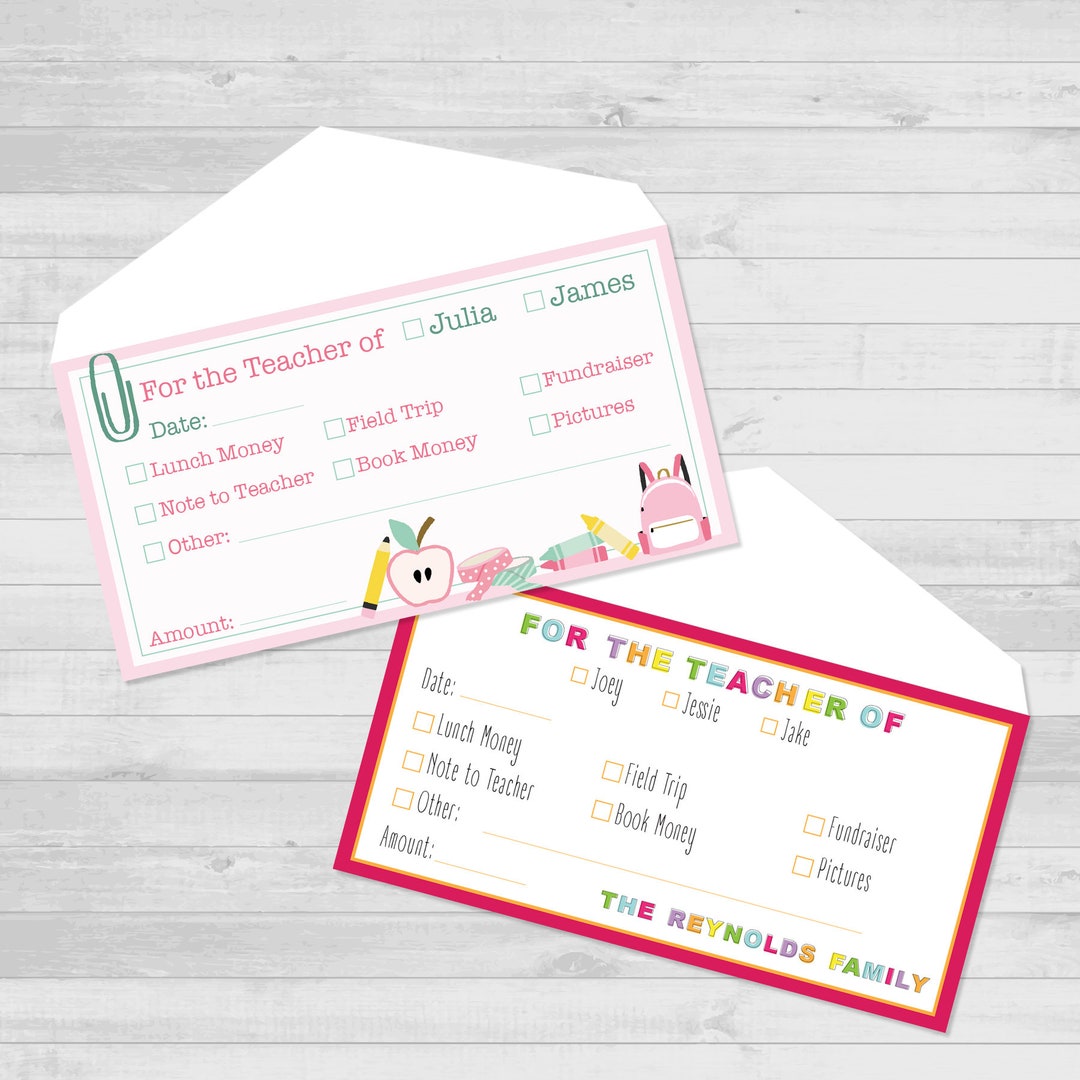 Personalized Envelopes for School Money | Back to School | Cash ...