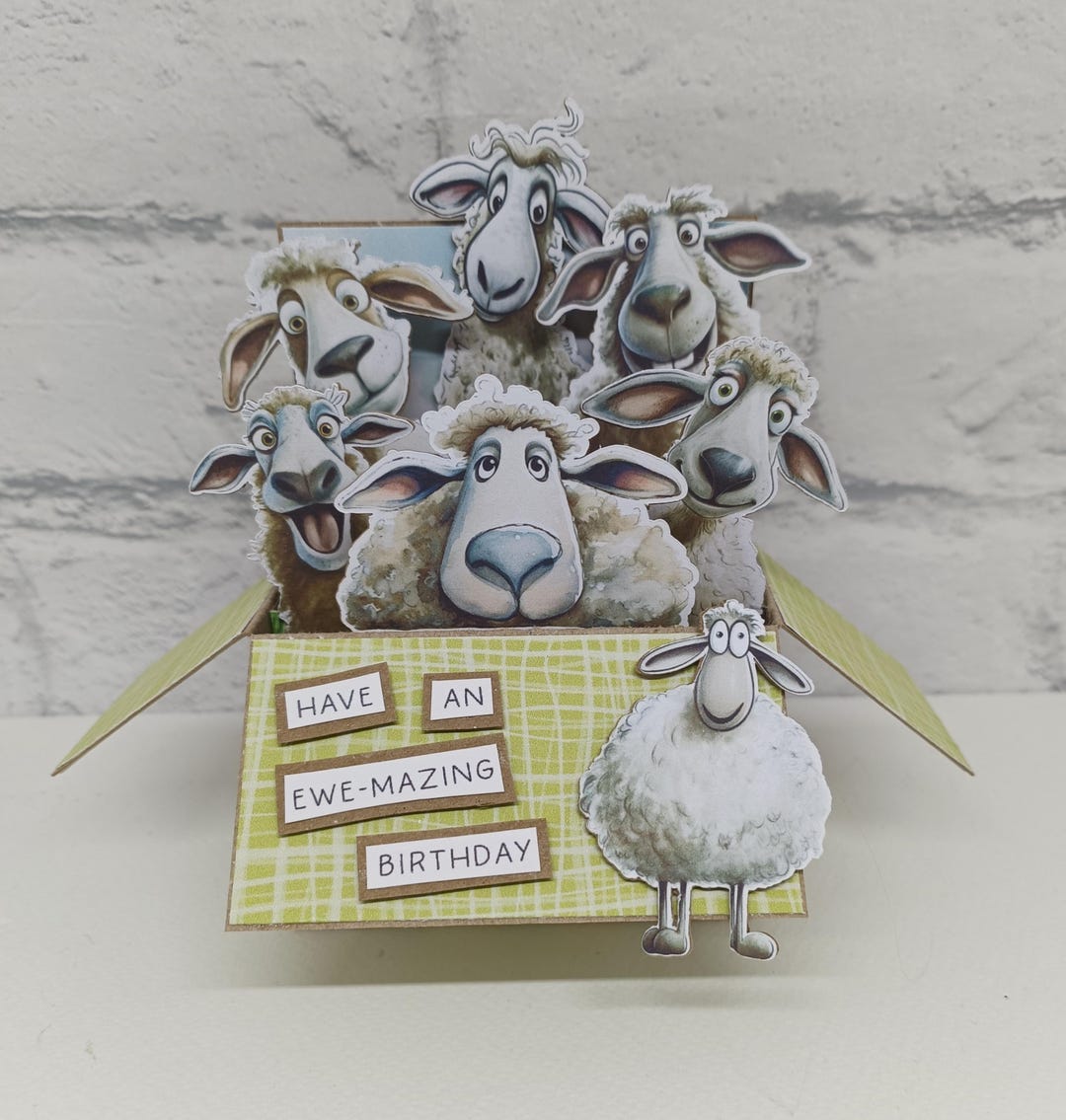 Handmade 3D Pop-up Sheep Card: Personalized Sheep 3d Card - Etsy