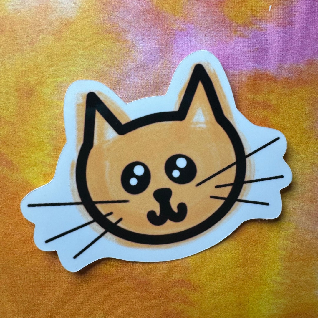 Orange Cat Sticker or Magnet | Laptop Sticker | Water Bottle Sticker ...
