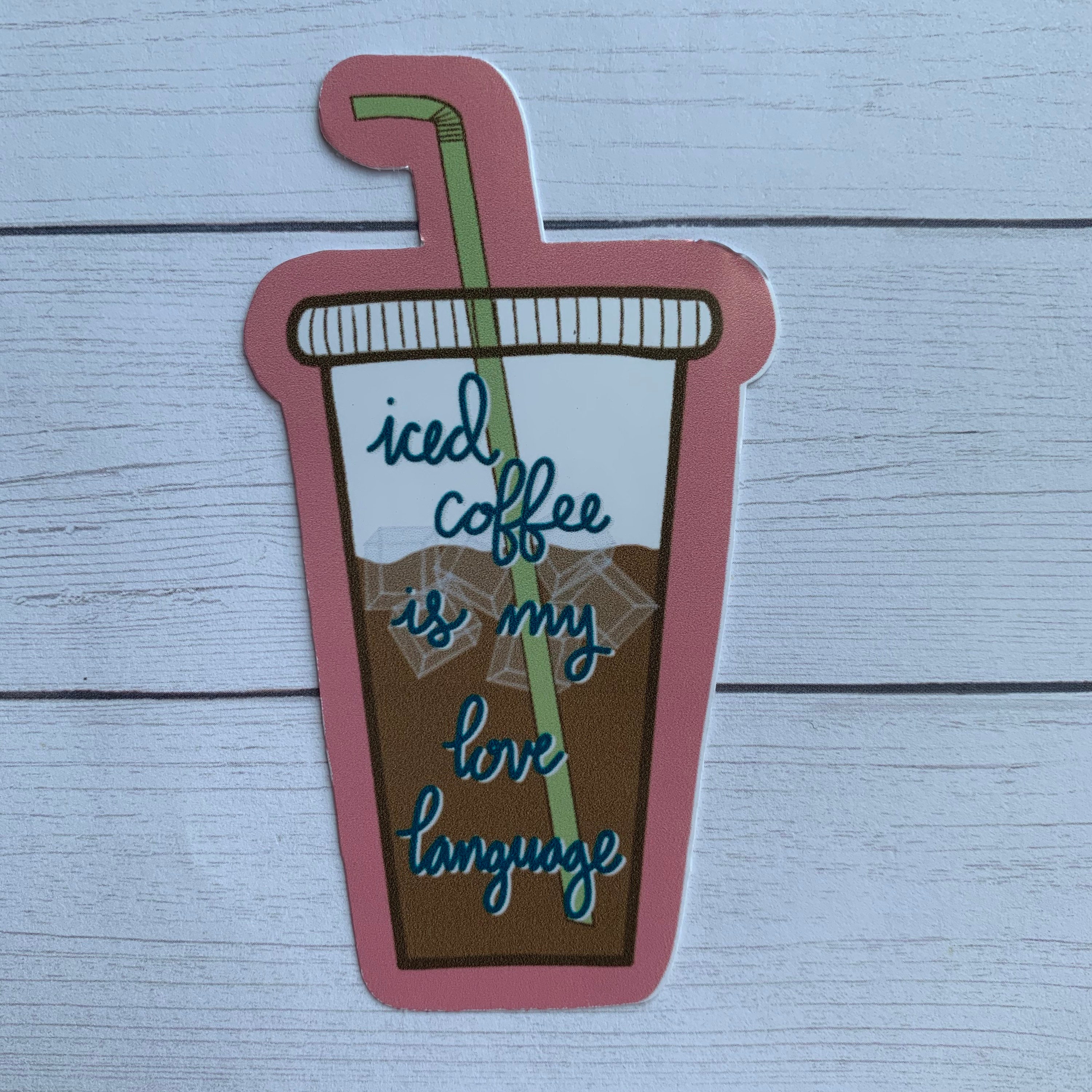 Iced Coffee Sticker or Magnet Laptop Sticker Water Bottle | Etsy