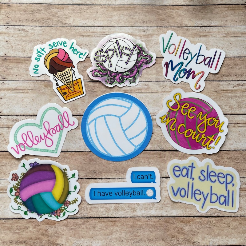 Volleyball Stickers - Etsy