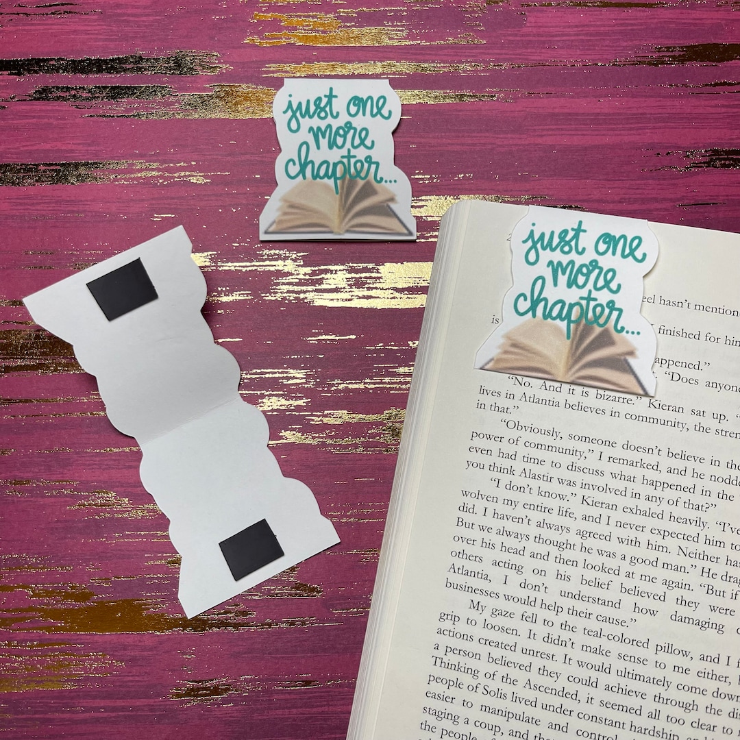 Magnetic Bookmark Just One More Chapter | Gift for Book Lover ...