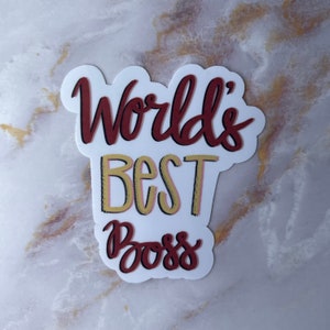 World’s Best Boss Sticker or Magnet | Laptop Sticker | Water Bottle ...