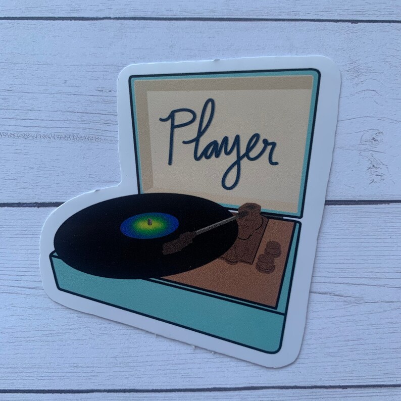 Record Player Sticker or Magnet | Laptop Sticker | Water Bottle Sticker ...