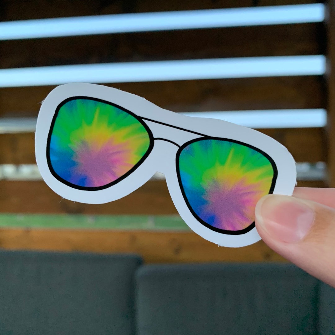 Vintage Tie Die Aviator Sunglasses Sticker or Magnet | Laptop Sticker ...