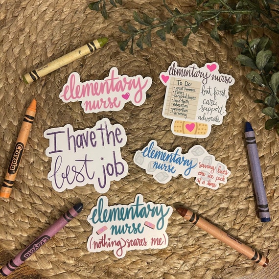 Elementary School Nurse Sticker or Magnet Bundle Laptop - Etsy