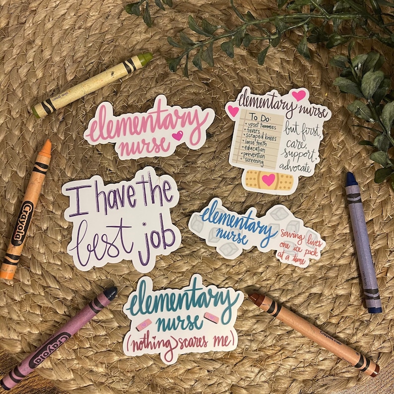 Elementary School Nurse Sticker or Magnet Bundle | Laptop Stickers ...
