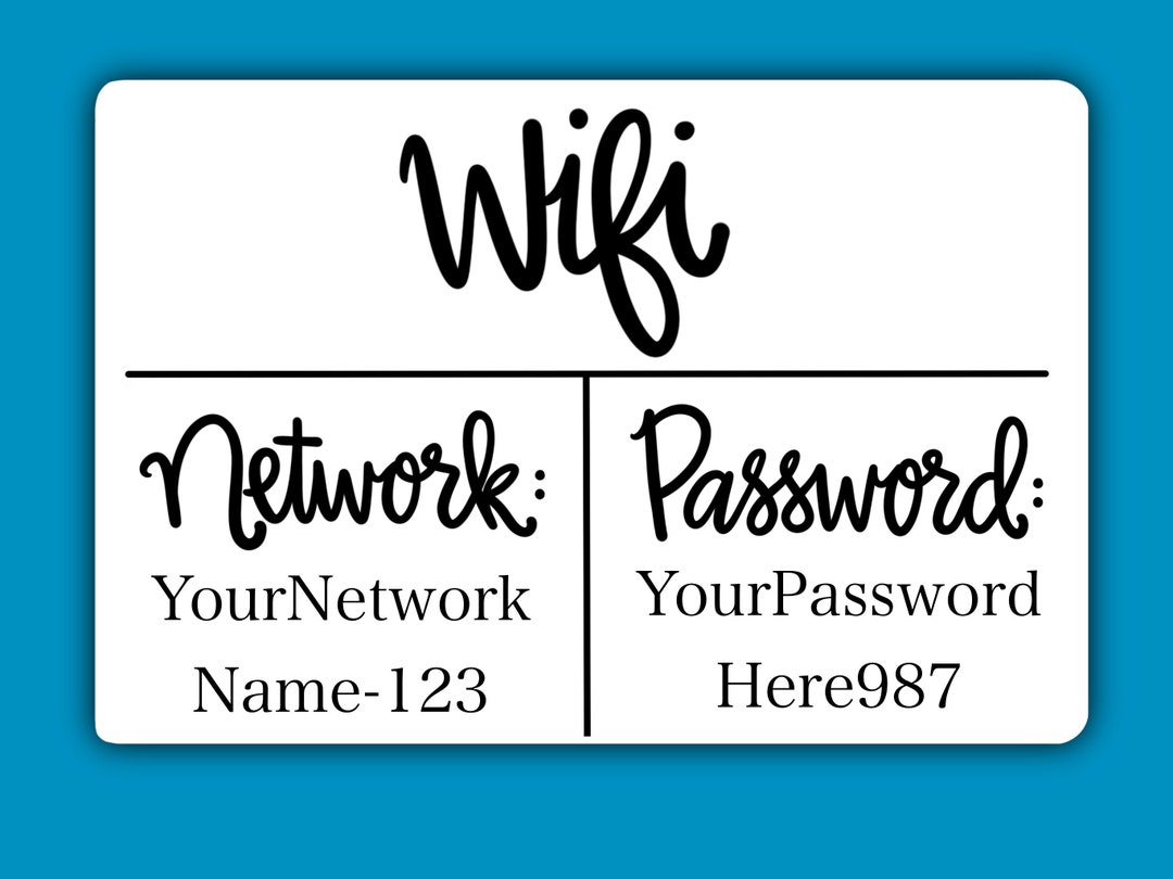 Wi-fi Network Password Sticker or Magnet | Laptop Sticker ...