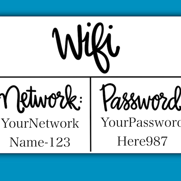Wifi Password Sign - Etsy
