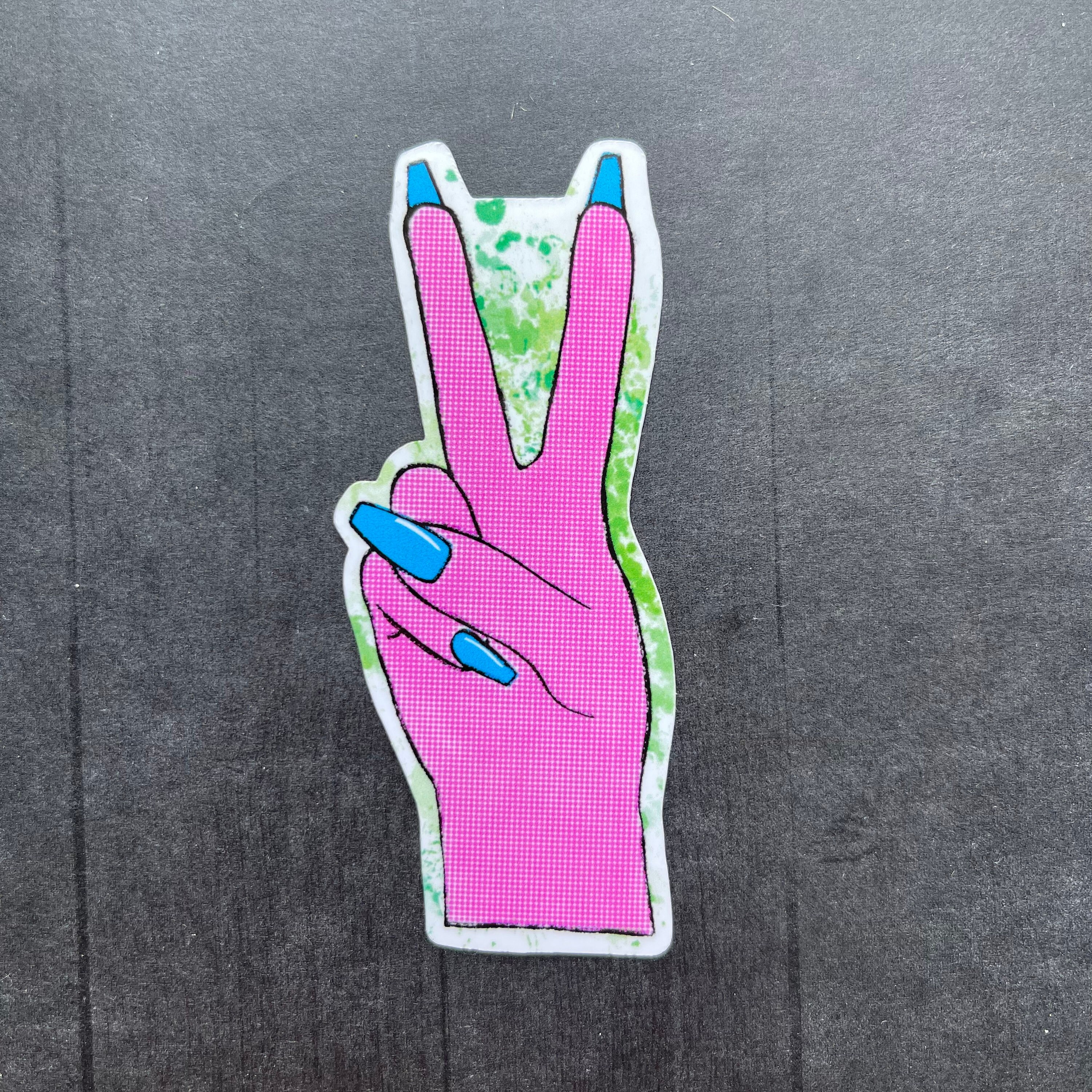Peace Hand Sign Sticker or Magnet | Laptop Sticker | Waterbottle ...
