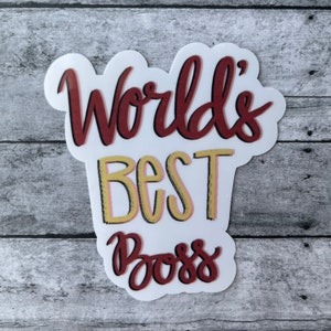 World’s Best Boss Sticker or Magnet | Laptop Sticker | Water Bottle ...