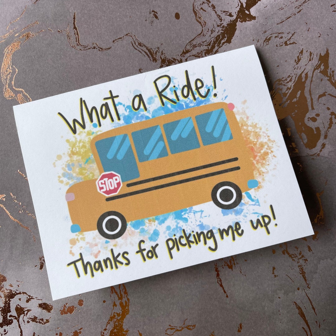 DIGITAL DOWNLOAD Bus Driver Thank You Card | Gift for Teacher ...