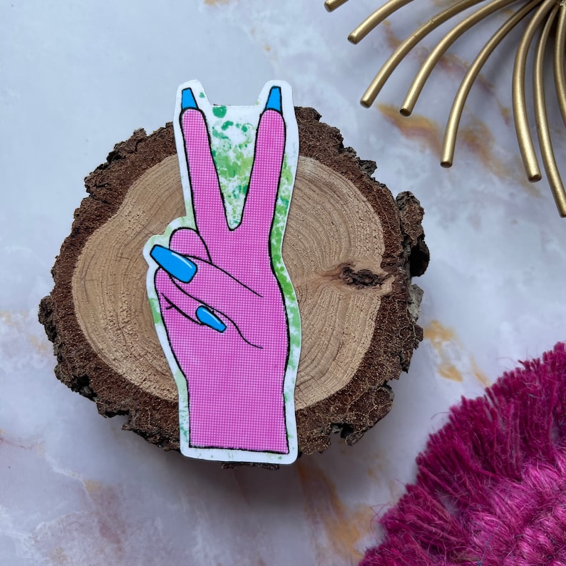 Peace Hand Sign Sticker or Magnet Laptop Sticker - Etsy