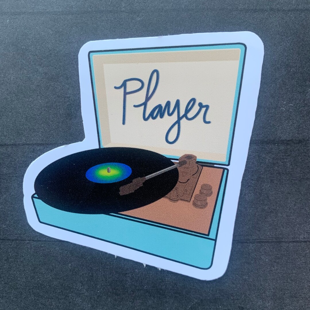 Record Player Sticker or Magnet | Laptop Sticker | Water Bottle Sticker ...