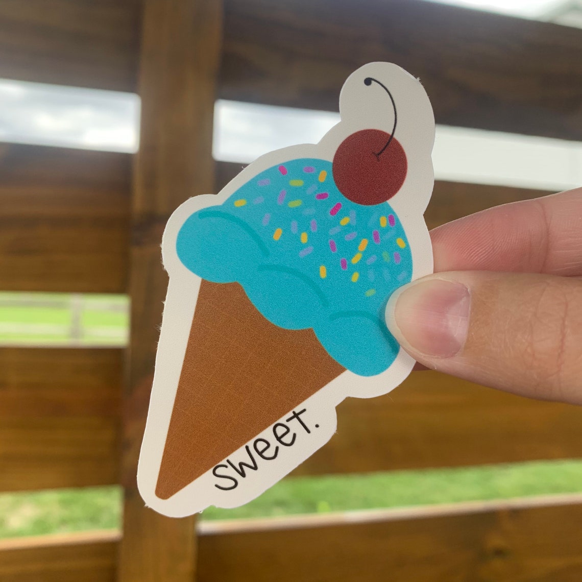 Ice Cream Cone Sticker or Magnet Laptop Sticker Water - Etsy