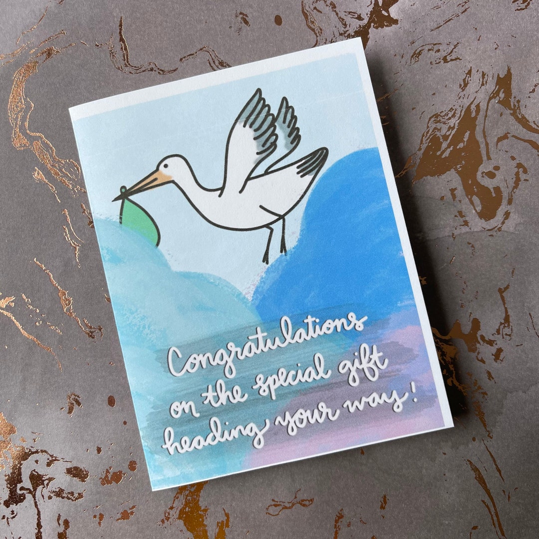 Baby Shower Card | Lightweight Blank Inside Card | Congratulations ...
