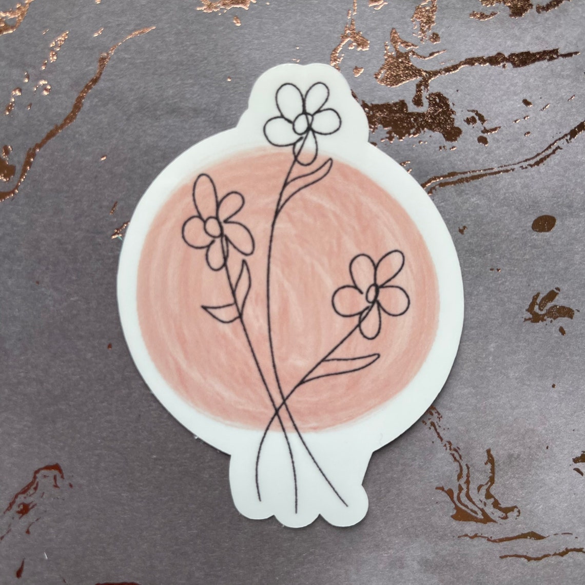Boho Line Art Flower Sticker or Magnet Laptop Sticker - Etsy