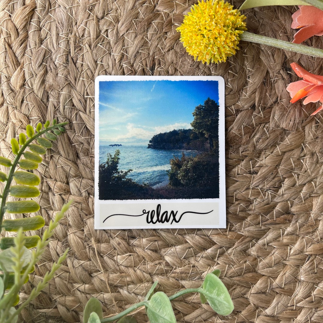 Relax Retro Instant Photo Scenery Sticker or Magnet | Laptop Sticker ...