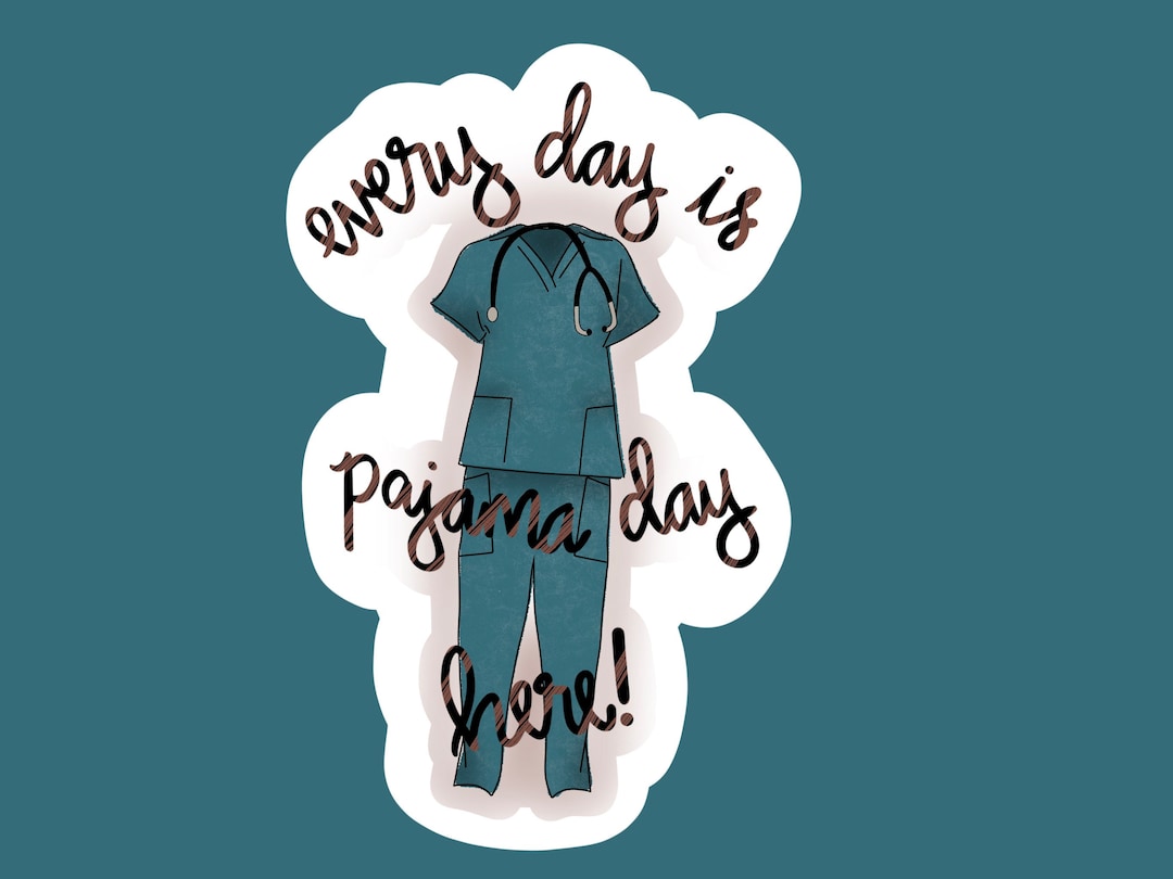 Scrubs Pajama Day Sticker or Magnet | Laptop Sticker | Waterbottle ...