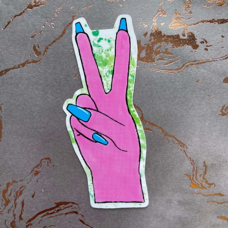 Peace Hand Sign Sticker or Magnet Laptop Sticker - Etsy