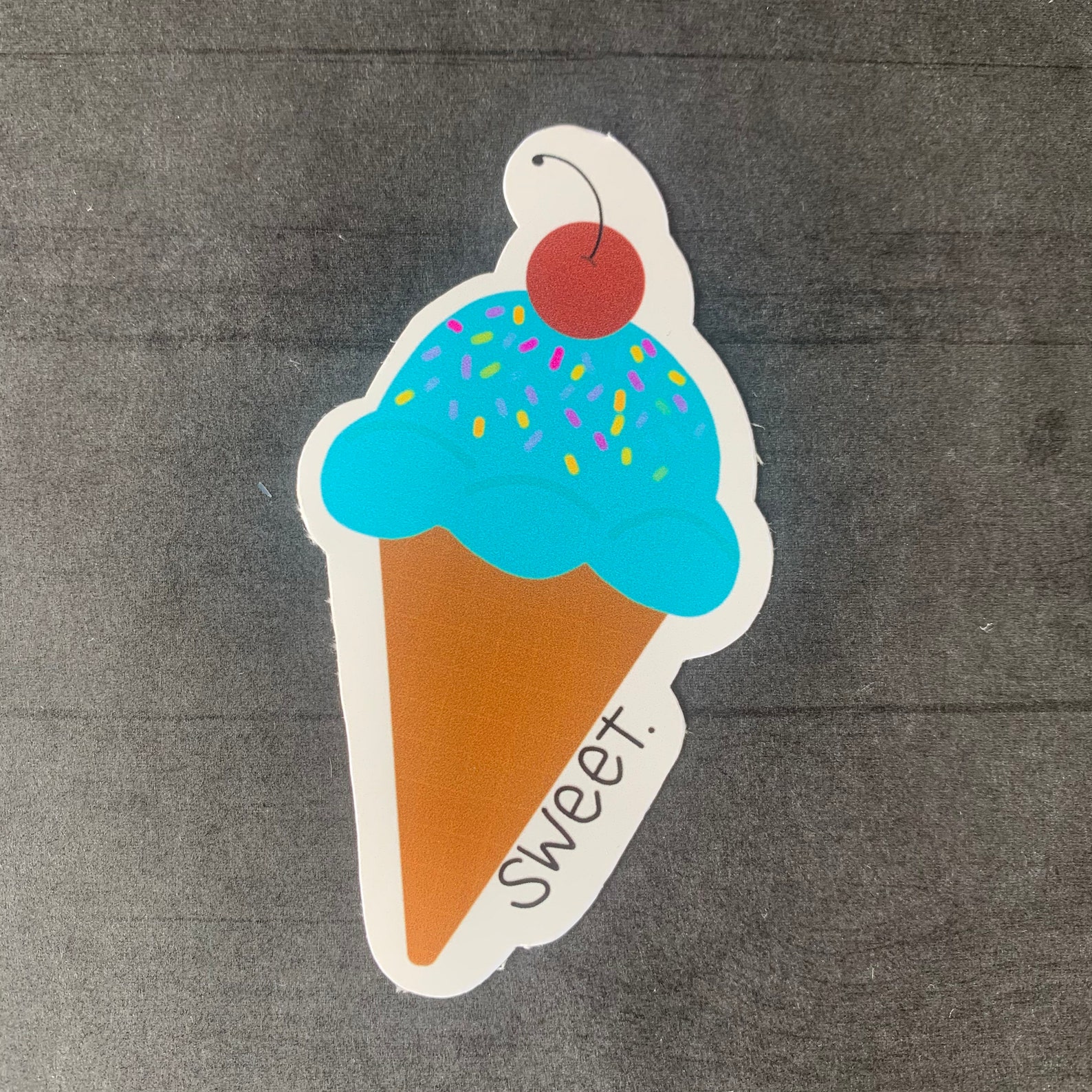Ice Cream Cone Sticker or Magnet | Laptop Sticker | Water Bottle ...