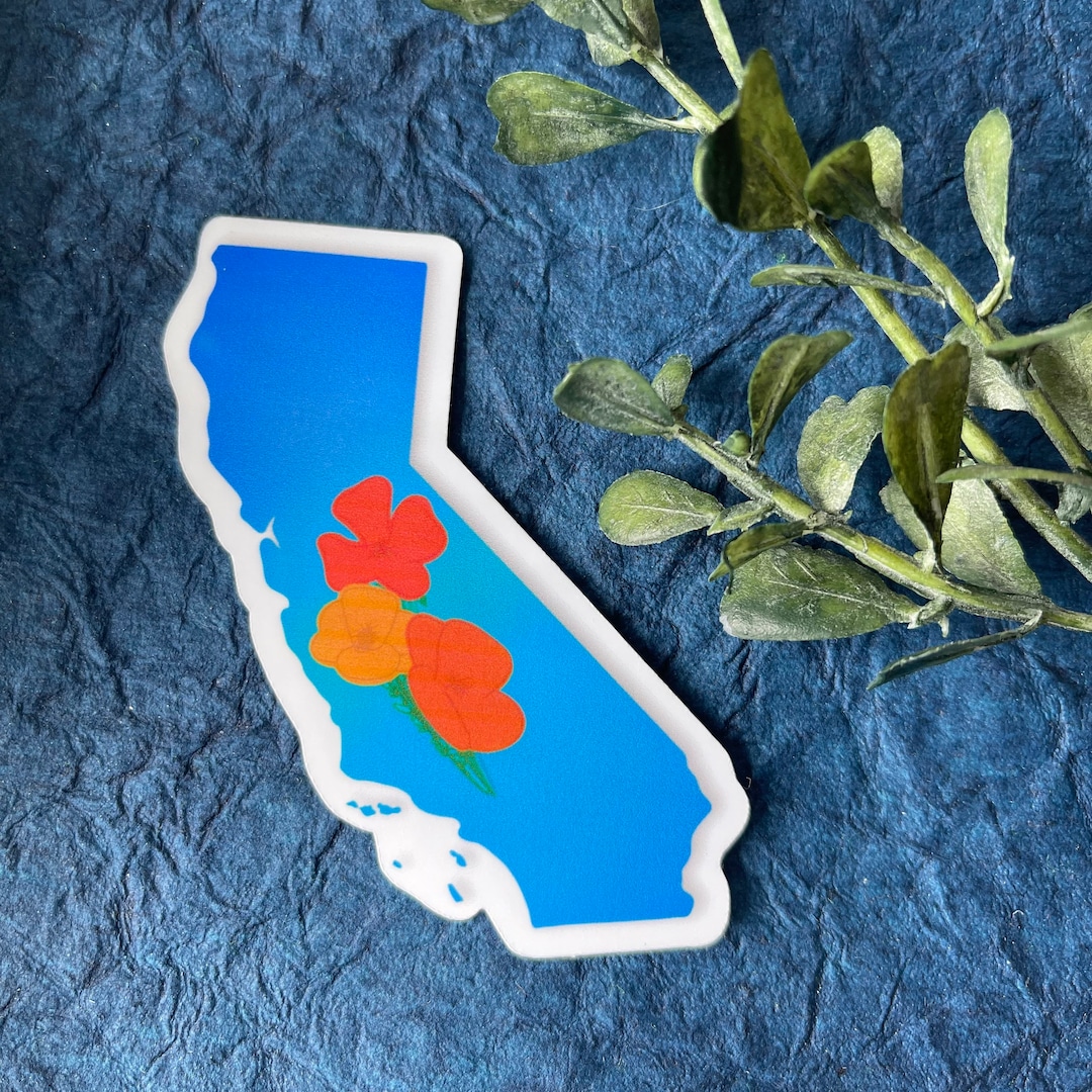 California State Flower Sticker or Magnet | Laptop Waterbottle Sticker ...
