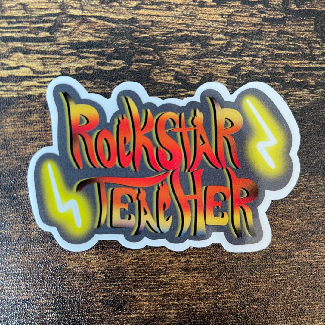 Rock Star Teacher Sticker or Magnet | Teachers Week Gift | Back to ...