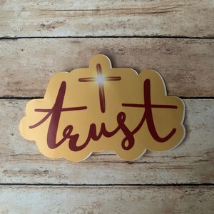 Jesus Cross Trust Sticker or Magnet | Laptop Sticker | Water Bottle ...