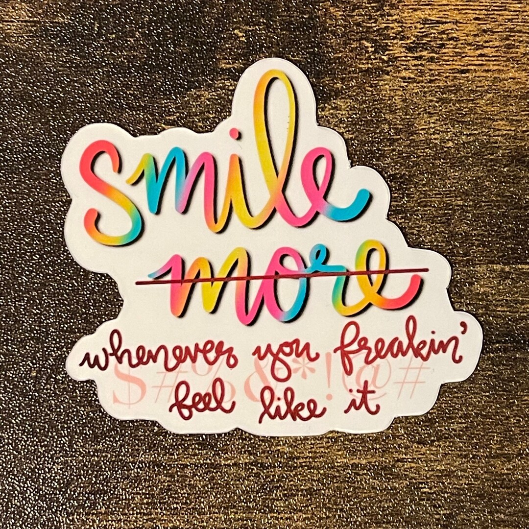 Smile More Sticker or Magnet | Laptop Sticker | Waterbottle Sticker ...
