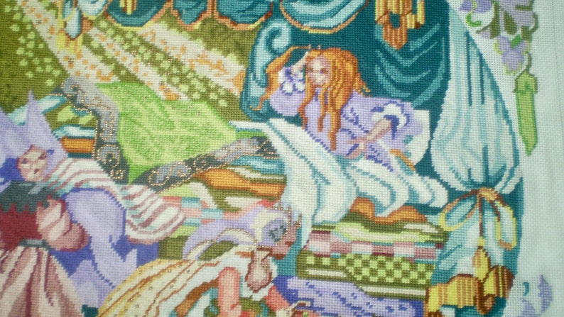 PRINCESS and the PEA Needlepoint- Hand Stitched Fairy Tale Needlepoint ...