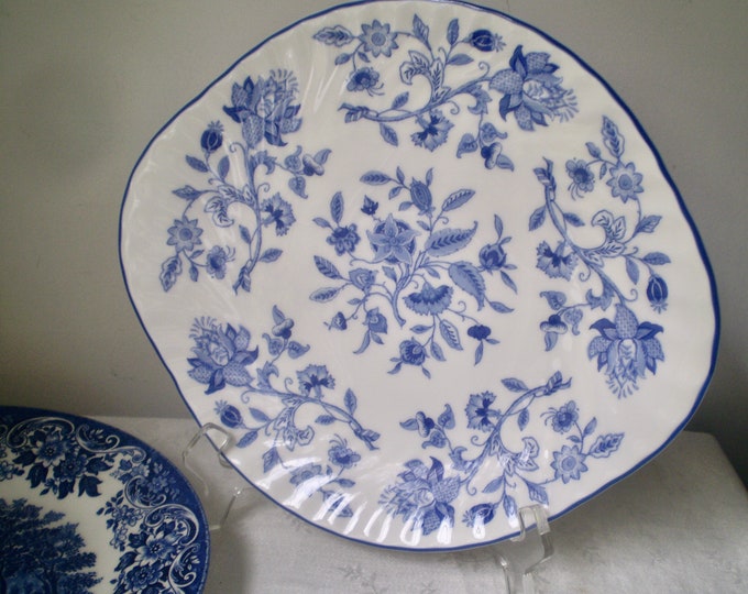 BLUE MINTON HARDWICK Bone China Plate- Cake Serving Plate - Blue ...