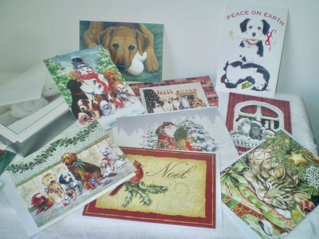 50 PET CHRISTMAS CARDS Assorted Pet & Animal Christmas Cards for Crafts ...