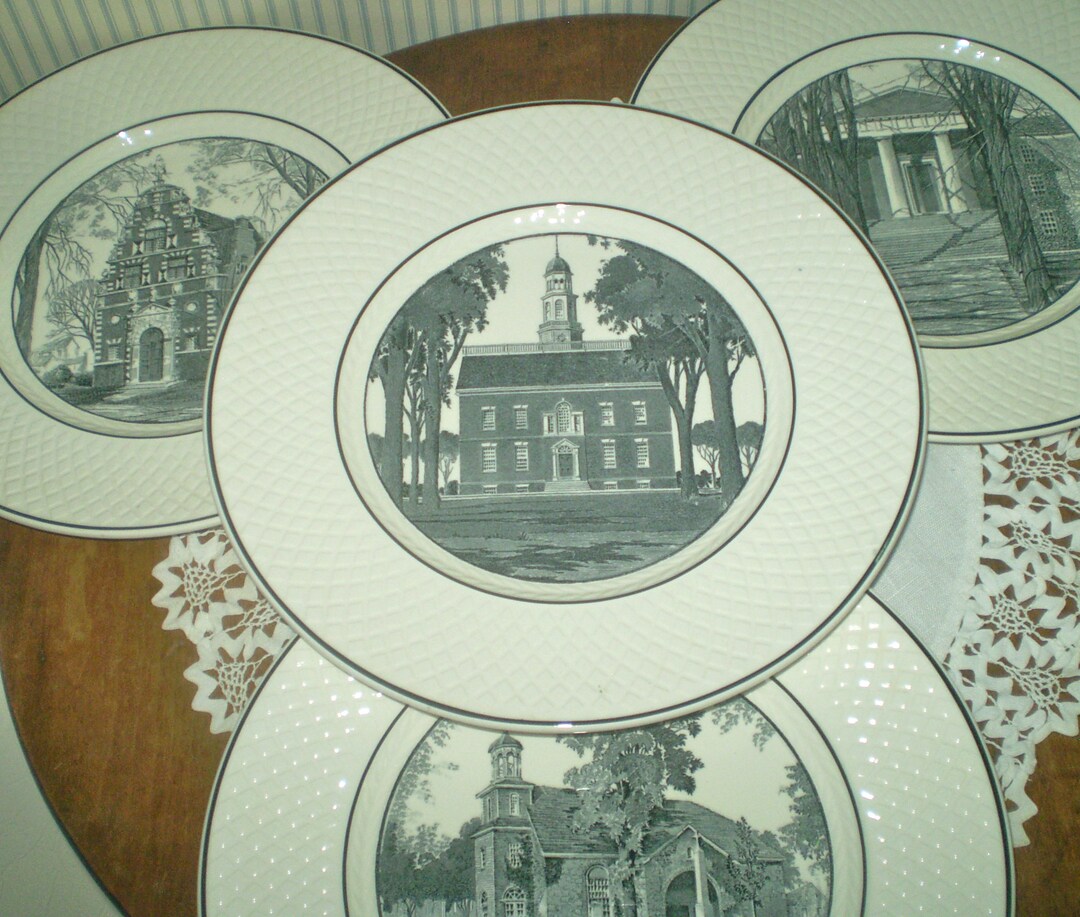 SALE! SPODE'S Mansard Copeland DELAWARE Tercentenary Plates- Set of 4 ...