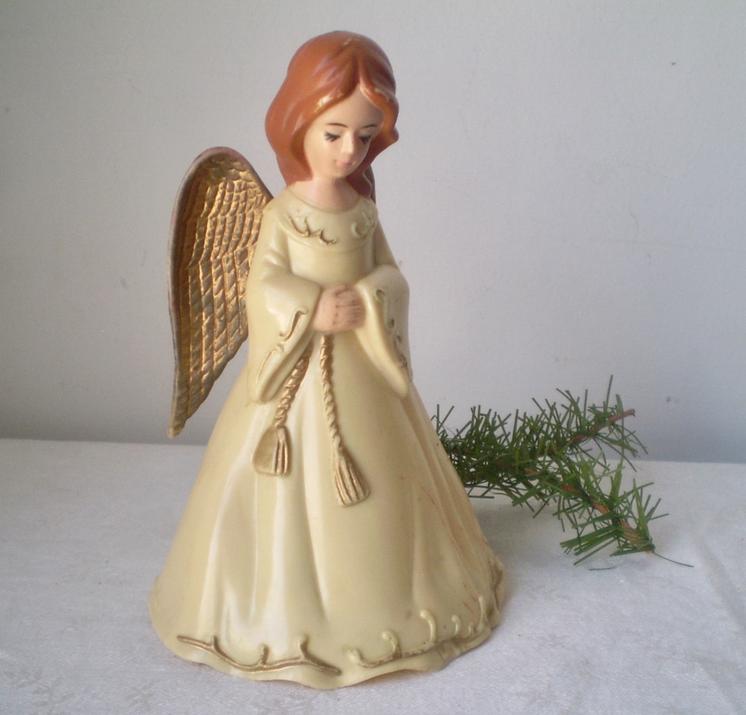 MID-CENTURY ANGEL Decoration for Christmas- Hard Plastic Angel With ...