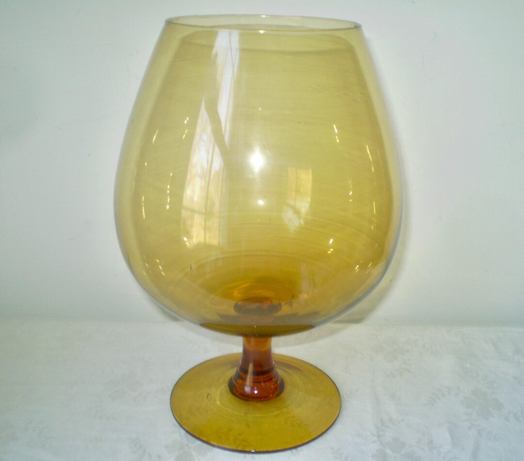 GIANT Gold BRANDY SNIFTER for Retro Decor Needs- Extra Large Gold Glass ...