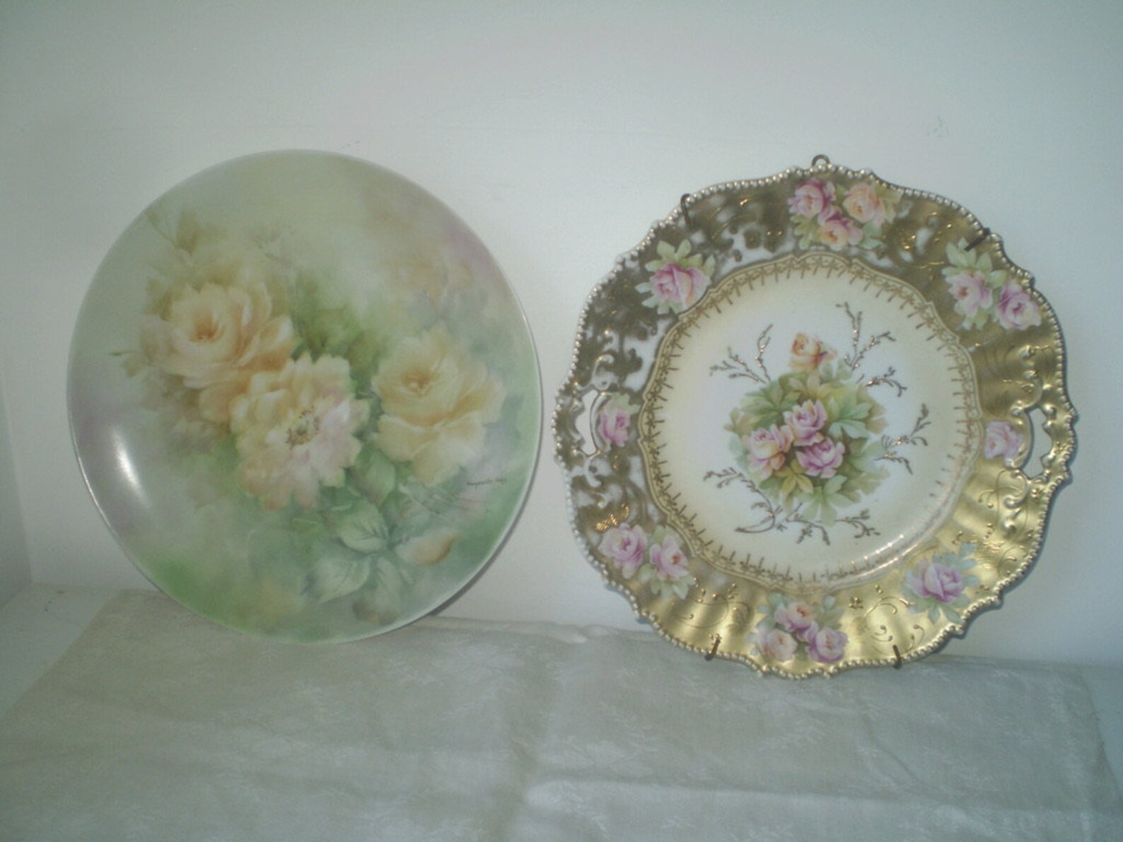 Antique Hand Painted Rose Plate From Bavaria Alka Kunst | Etsy