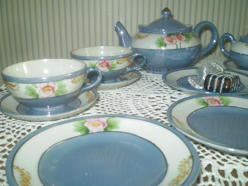 Vintage 1950s Iridescent Tea Party Set Lustreware Mini Tea - Etsy