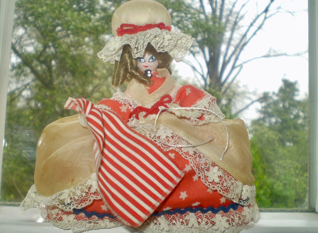 Bicentennial 1976 Betsy Ross Doll Handmade Betsy Ross Clothespin Doll ...