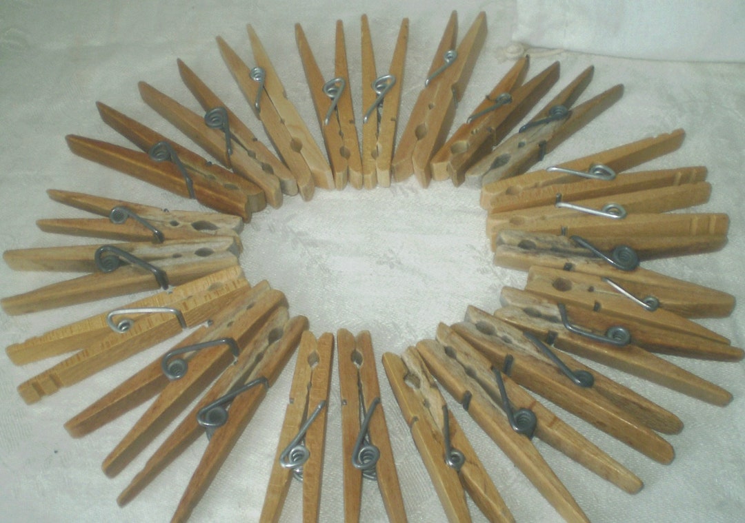 Patina PINCH Clothes Pins- NUNNERY Used Clothes Pegs- Vintage Worn ...