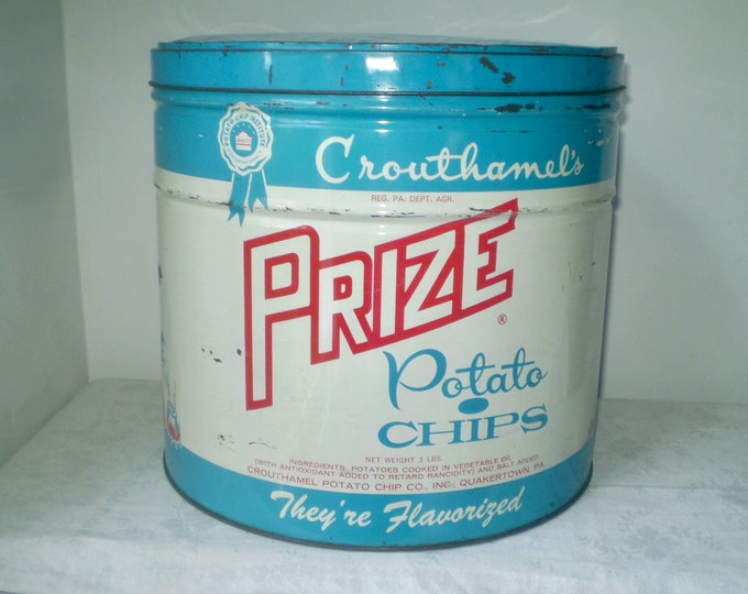 Vntg PRIZE POTATO CHIP Can- 3 Pound Potato Chip Can From Pennsylvania ...