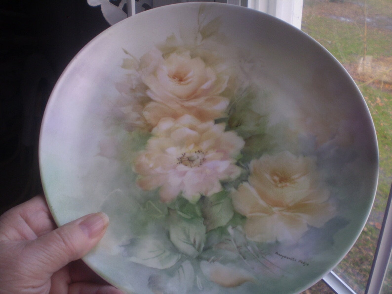 Antique Hand Painted Rose Plate From Bavaria Alka Kunst | Etsy