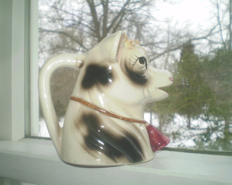 Vintage COW CREAMER Bovine Head Cream Pitcher Small Cow Head - Etsy