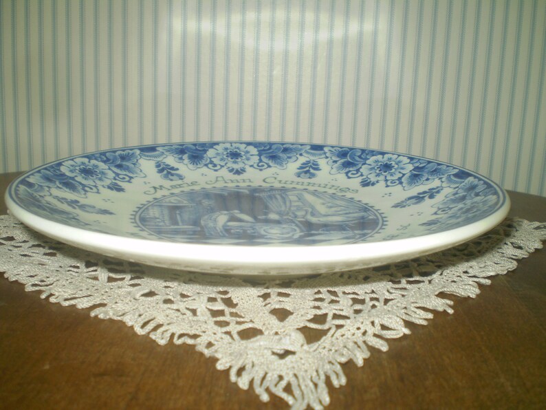 Blue Plate Birth Announcement Delft Plate Made in | Etsy