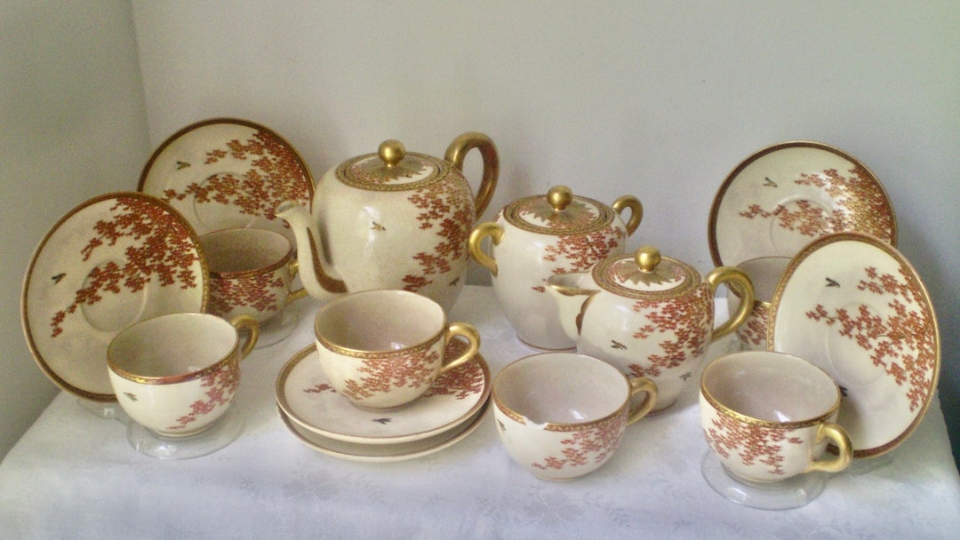 Antique JAPANESE TEA Service Hand Painted & Decorated Japanese Teapot ...