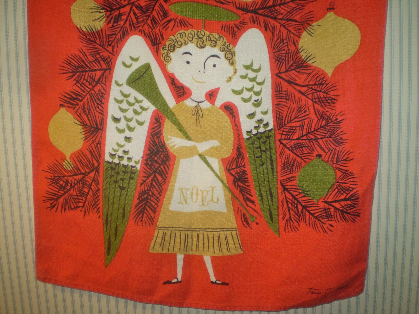 Tammis Keefe 1950s Christmas Tea Towel- Retro Holiday Xmas Kitchen ...